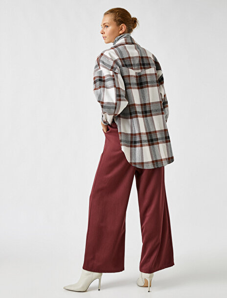 Koton Kadın Bol Paça Pileli Pantolon