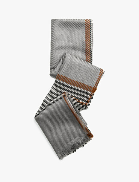 Koton Kadın Çizgili Blok Desenli Şal