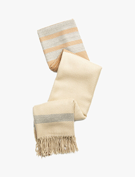 Koton Kadın Kadın Renk Bloklu Şal Püsküllü