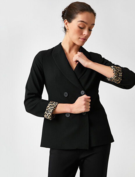 Koton Kadın İçi Leoparlı Blazer Ceket