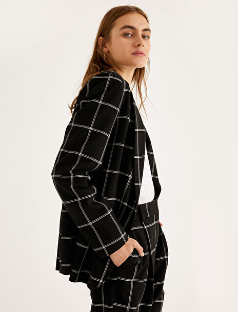 Koton Kadın Kareli Blazer Ceket