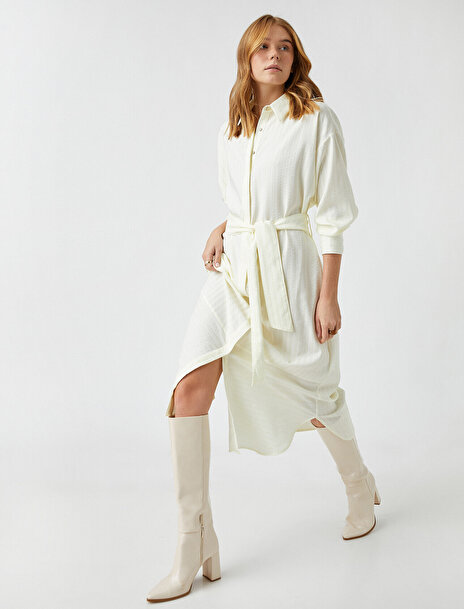 Koton Kadın Kemer Detaylı Midi Elbise