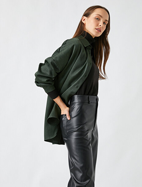 Koton Kadın Uzun Kollu Saten Gömlek