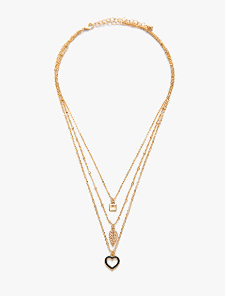 Koton Kadın Kalpli Çoklu Zincir Kolye Koton Kadın Kalpli Çoklu Zincir Kolye