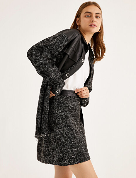 Koton Kadın Mini Etek Deri Kemer Detaylı