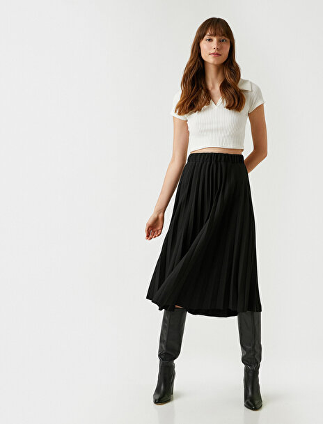 Koton Kadın Pileli Midi Etek