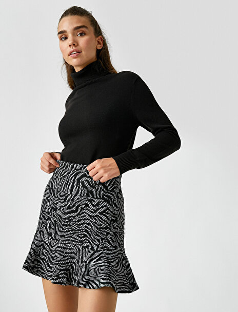 Koton Kadın Fırfırlı Mini Etek Baskılı