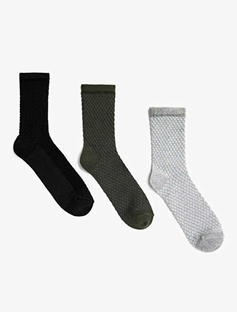 Koton Kadın Kadın Kabartmalı Soket Çorap Seti 3'lü