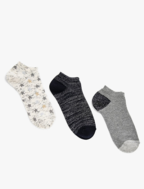 Koton Kadın Kısa Desenli Çorap Seti 3'lü Pamuklu