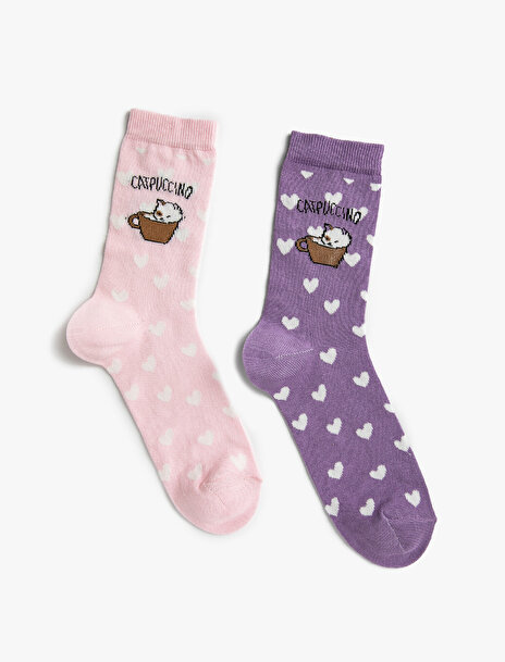 Koton Kadın Kalp Desenli Kadın Çorap Seti