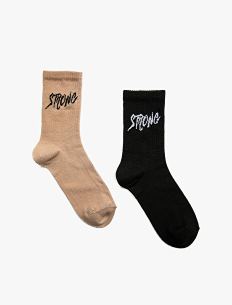 Koton Kadın Pamuklu Baskılı Soket Çorap