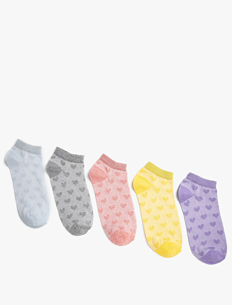Koton Kadın Kalp Desenli Patik Çorap Seti 5'li