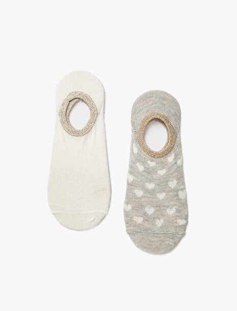 Koton Kadın Pamuklu Babet Çorap Desenli 2'li