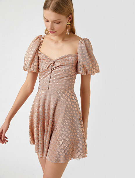 Koton Kadın Balon Kollu Mini Elbise