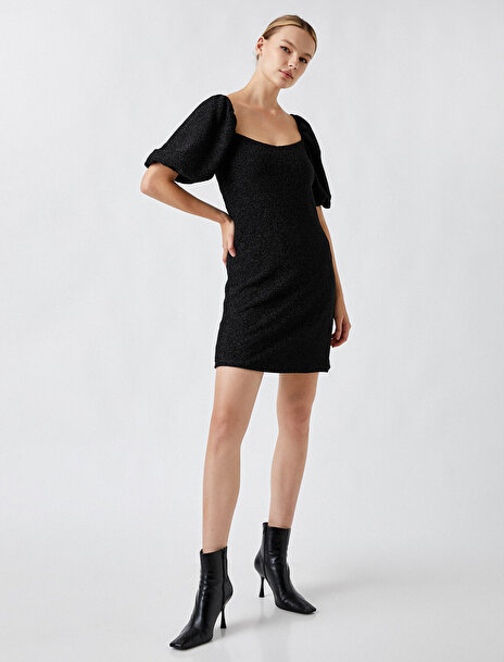 Koton Kadın Balon Kollu Mini Elbise