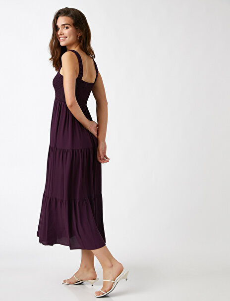 Koton Kadın Gipeli Askılı Elbise Volanlı