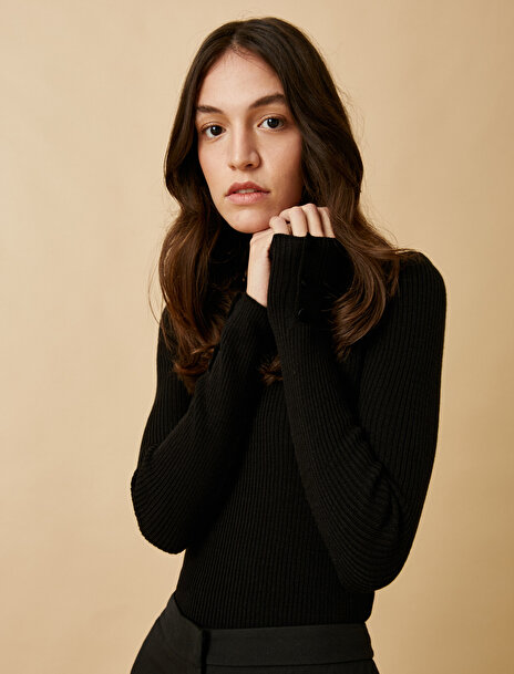 Koton Kadın Uzun Kollu Balıkçı Yaka Triko Kazak Basic Koton Kadın Uzun Kollu Balıkçı Yaka Triko Kazak Basic