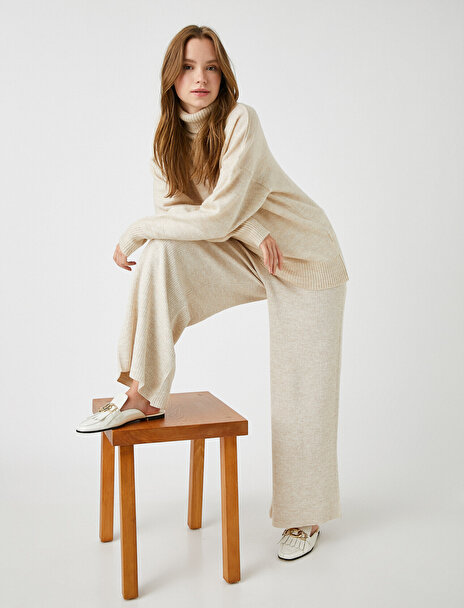 Koton Kadın Geniş Paça Pantolon Fitilli