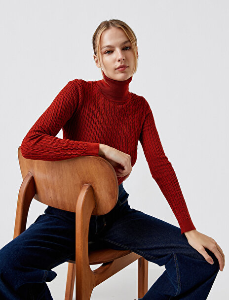 Koton Kadın Balıkçı Yaka Kazak İnce Triko