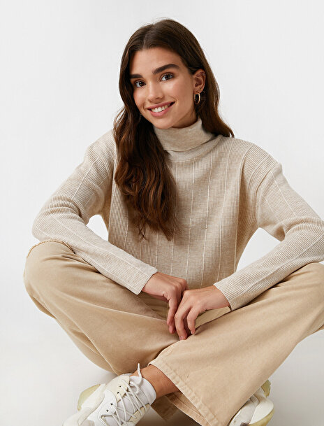 Koton Kadın Boğazlı Triko Kazak