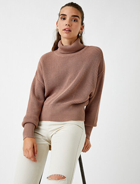 Koton Kadın Balıkçı Yaka Oversize Uzun Kollu Kazak