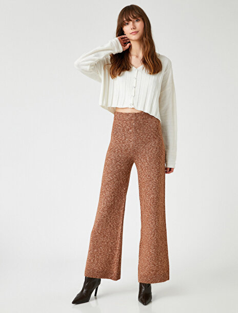 Koton Kadın Geniş Paça Triko Pantolon