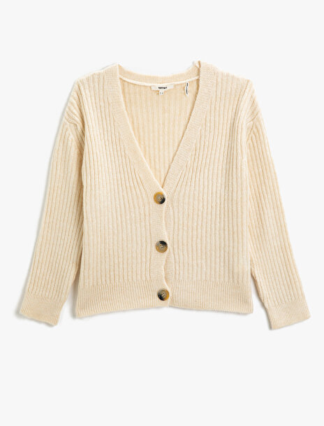 Koton Kadın Düğmeli Ribanalı Triko Hırka