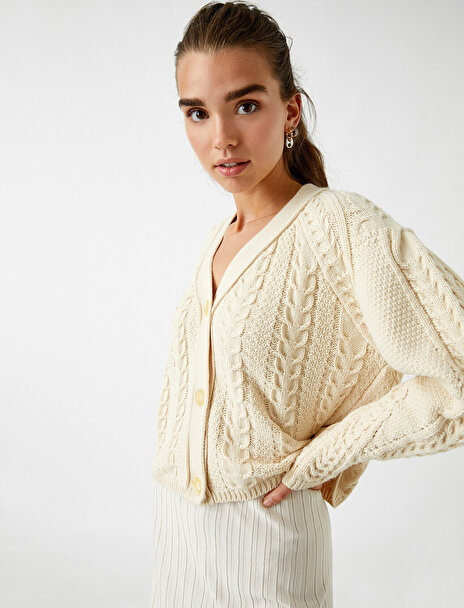 Koton Kadın Düğmeli Triko Hırka