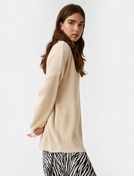 Koton Kadın Balıkçı Yaka Oversize Kazak