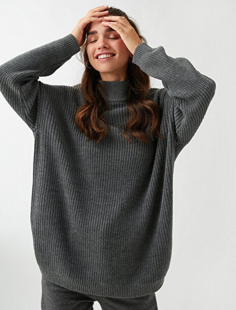 Koton Kadın Balıkçı Yaka Oversize Kazak