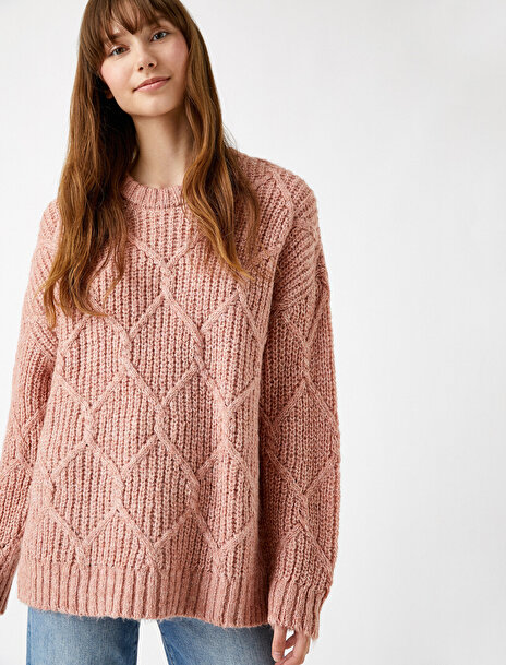 Koton Kadın Bol Kesim Kazak Bisiklet Yaka