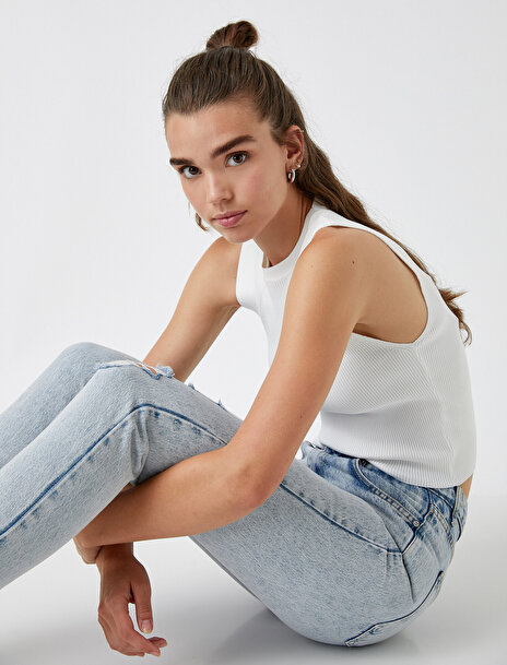 Koton Kadın Bisiklet Yaka Kolsuz Triko Atlet Koton Kadın Bisiklet Yaka Kolsuz Triko Atlet