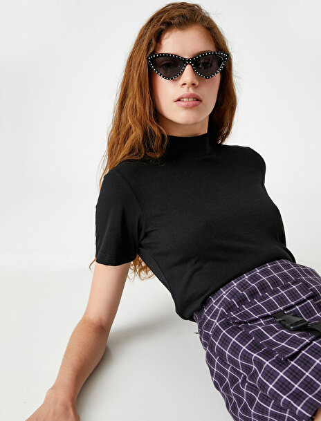 Koton Ole Genç Kız Boğazlı Kısa Kollu Tişört Pamuklu Koton Ole Genç Kız Boğazlı Kısa Kollu Tişört Pamuklu