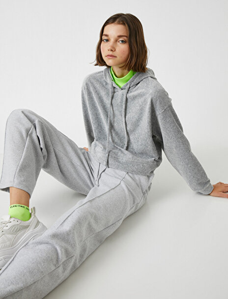 Koton Ole Genç Kız Kapşonlu Tişört Uzun Kollu