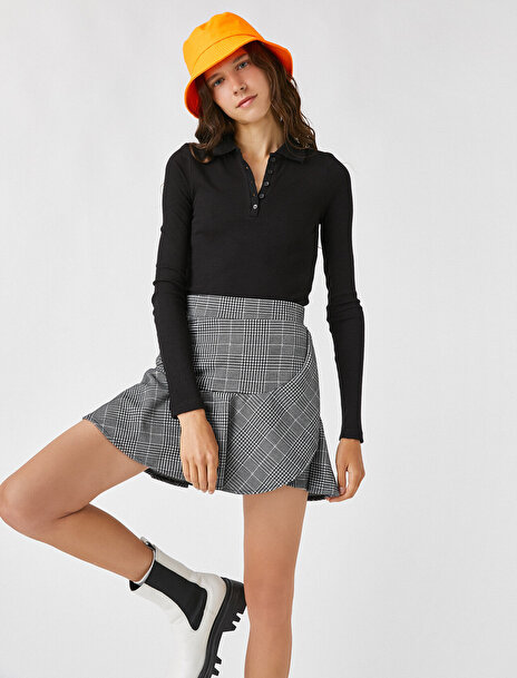 Koton Ole Genç Kız Polo Yaka Uzun Kollu Tişört