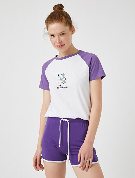 Koton Ole Genç Kız Unicorn Baskılı Tişört Pamuklu