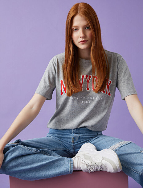 Koton Ole Genç Kız New York Baskılı Kısa Kollu Tişört