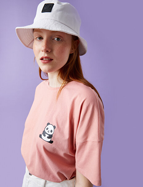 Koton Ole Genç Kız Panda Baskılı Tişört Pamuklu Koton Ole Genç Kız Panda Baskılı Tişört Pamuklu