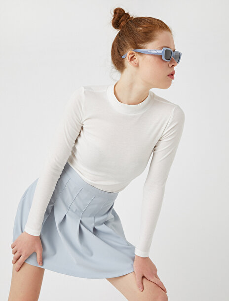 Koton Ole Genç Kız Uzun Kollu Tişört Fitilli Koton Ole Genç Kız Uzun Kollu Tişört Fitilli