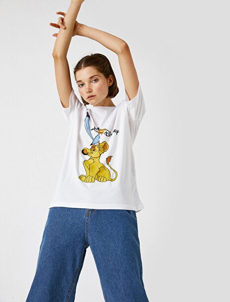 Koton Ole Genç Kız Kısa Kollu Hayvan Baskılı T-Shirt