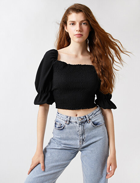 Koton Ole Genç Kız Balon Kollu Gipeli Tişört