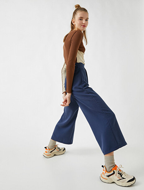 Koton Ole Genç Kız Yüksek Belli Bol Paçalı Pantolon