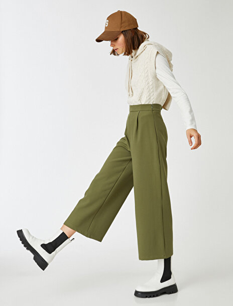 Koton Ole Genç Kız Yüksek Belli Bol Paçalı Pantolon