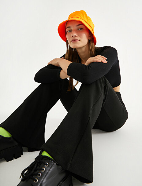 Koton Ole Genç Kız Bol Paçalı Pantolon Yüksek Bel