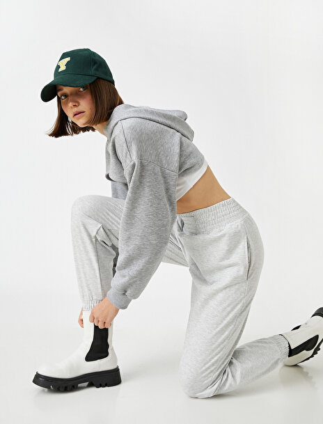 Koton Ole Genç Kız Jogger Cepli Eşofman Altı Beli Paçası Lastikli