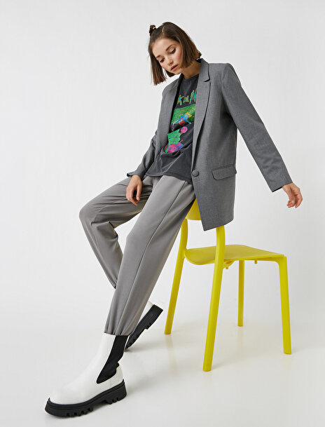 Koton Ole Genç Kız Jogger Cepli Eşofman Altı Beli Paçası Lastikli