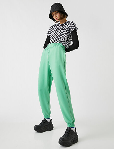 Koton Ole Genç Kız Jogger Cepli Eşofman Altı Beli Paçası Lastikli