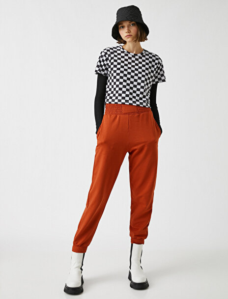 Koton Ole Genç Kız Jogger Cepli Eşofman Altı Beli Paçası Lastikli