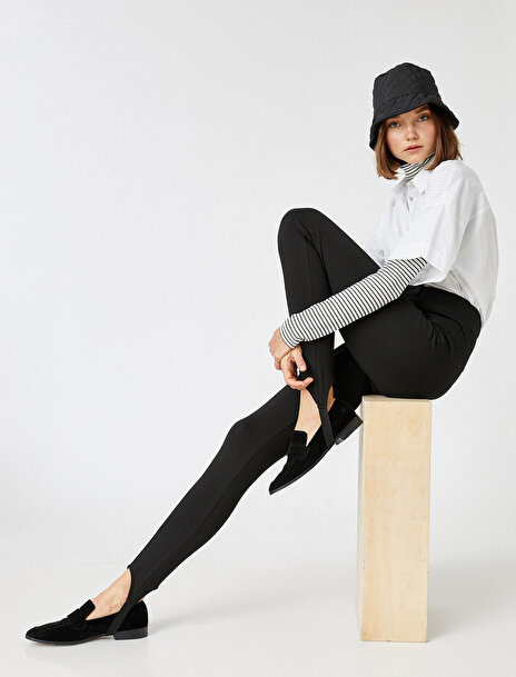 Koton Ole Genç Kız Yüksek Bel Fermuarlı Füzo Tayt