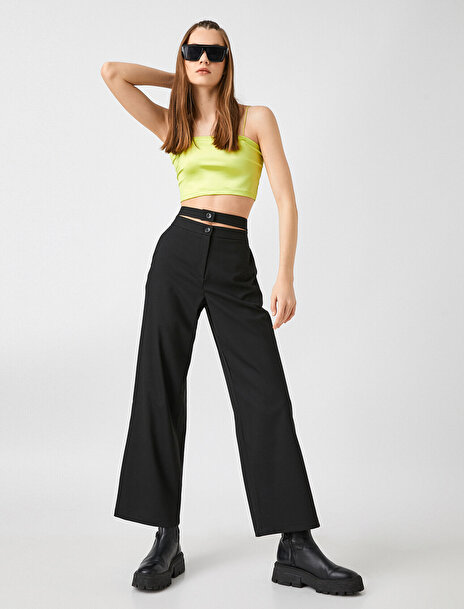 Koton Ole Genç Kız Yüksek Bel Bol Paçalı Pantolon